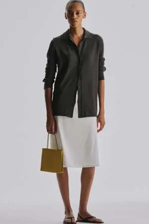 THE ROW Long Sleeve Collared Cardigan