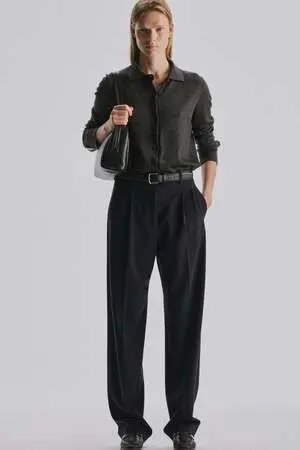 THE ROW Long Sleeve Collared Cardigan