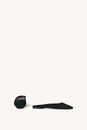 THE ROW June Mule In Goatskin Suede - Black