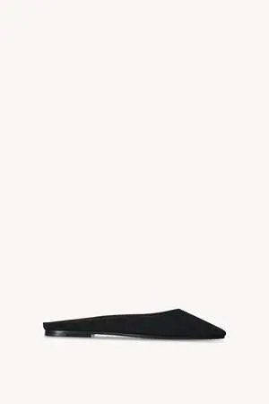 THE ROW June Mule In Goatskin Suede - Black