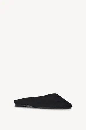 THE ROW June Mule In Goatskin Suede - Black