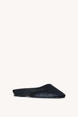 THE ROW June Mule In Goatskin Suede - Navy