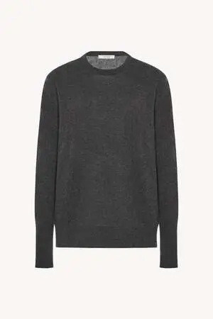 THE ROW Odelle Baby Cashmere Crewneck Sweater - Anthracite