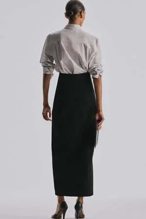 THE ROW Iphora Skirt Full Length Column Wool Skirt