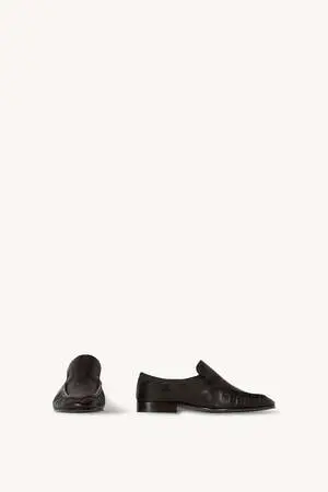 THE ROW Soft Moccasin Two Loafers - Lacquer Brown