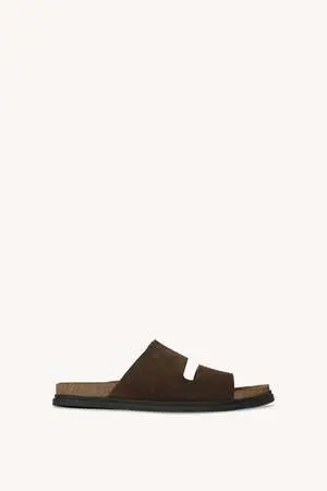 THE ROW Suede Band Sandals - Lacquer Brown