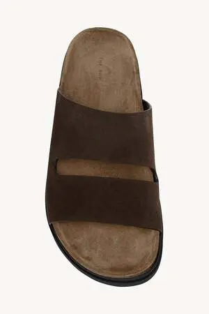 THE ROW Suede Band Sandals - Lacquer Brown