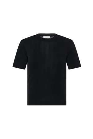 THE ROW The Row Etina Short-Sleeve Crewneck T-Shirt Black
