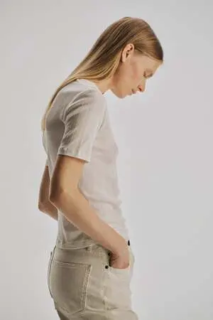 THE ROW Etina Short-sleeve Crewneck T-shirt - Ivory
