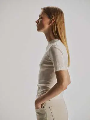 THE ROW Etina Short-sleeve Crewneck T-shirt - Ivory