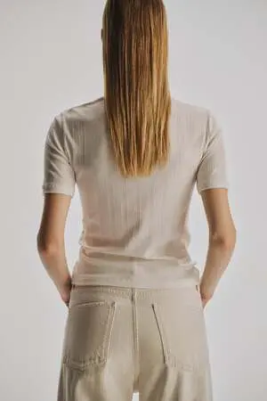 THE ROW Etina Short-sleeve Crewneck T-shirt - Ivory