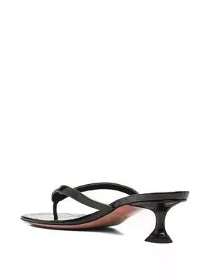 Amina Muaddi Juliette Crocodile-effect Leather Sandals - Brown