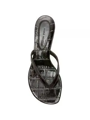 Amina Muaddi Juliette Crocodile-effect Leather Sandals - Brown