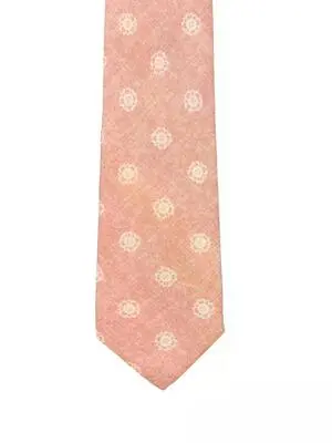 GIERRE MILANO Floral Print Silk Tie - Pink