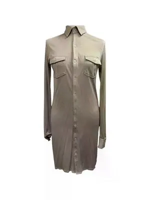Balenciaga Beige Silk Shirt Dress
