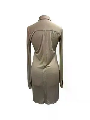 Balenciaga Beige Silk Shirt Dress