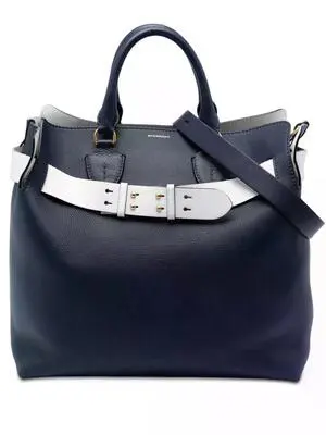 Burberry Large Leather Belt Bag Satchel - Blue