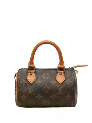LOUIS VUITTON Monogram Mini Speedy Hl Satchel - Brown