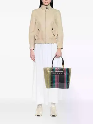 Marni Pvc Glossy Grip Striped Tote Bag