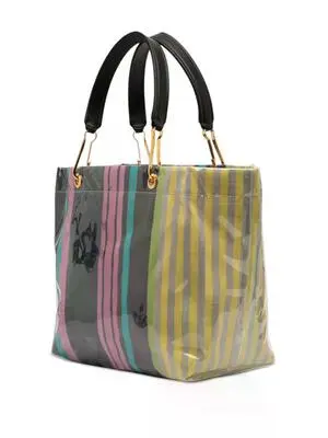Marni Pvc Glossy Grip Striped Tote Bag
