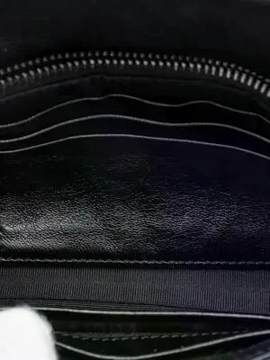 Saint Laurent 2017 Mini Chevron Sheepskin Monogram College Satchel - Black