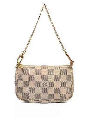 LOUIS VUITTON Damier Azur Mini Pochette Accessoires Handbag - White