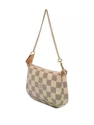LOUIS VUITTON Damier Azur Mini Pochette Accessoires Handbag - White