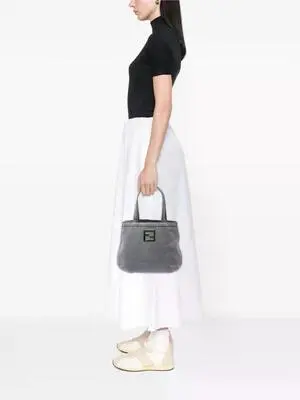 Fendi Nubuck Ff Chains Tote Bag