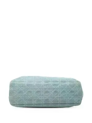 Dior Large Denim Cannage Lady Satchel - Blue