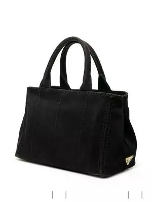 Prada Canapa Logo Satchel - Black