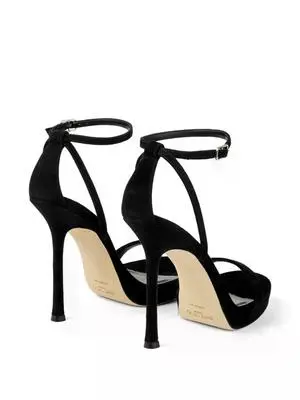 JIMMY CHOO Moza 120 Platform Ankle-strap Sandals - Black