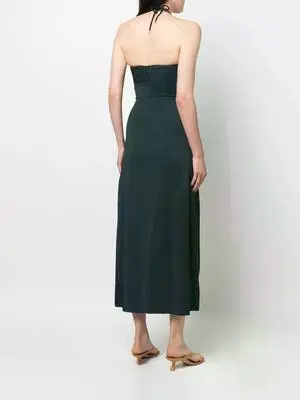 SELF-PORTRAIT Halterneck Ruched Maxi Dress