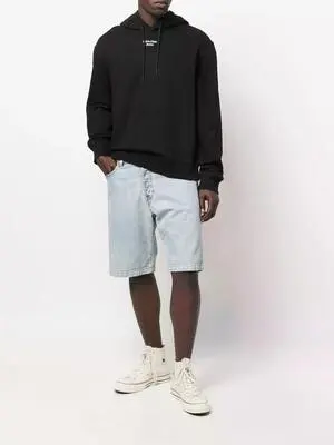 Calvin Klein Logo-print Drawstring Hoodie - Black