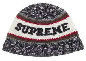 Supreme Knit Logo Bucket Hat - Black
