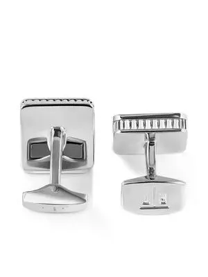 Tateossian Diamond Giza Ice Square-face Cufflinks - Black