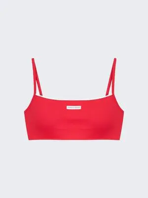 MARINE SERRE Light Ribbed Jersey Bra - Red