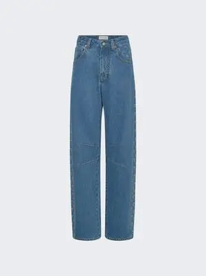 MARINE SERRE Barrel Leg Denim Jeans - Blue