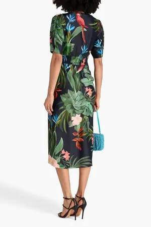 Farm Rio Printed Twill Midi Dress