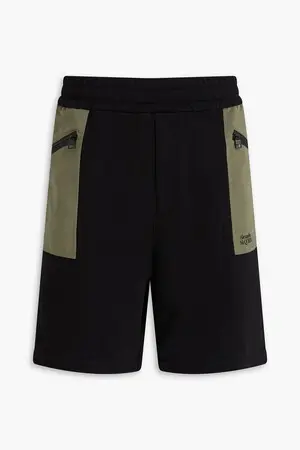 Alexander McQueen Shell Paneled French Cotton Terry Shorts