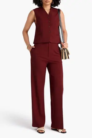 Loulou De Saison Teora Wool-blend Twill Vest - Brick