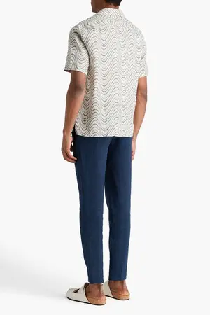 Frescobol Carioca Roberto Printed Linen Shirt