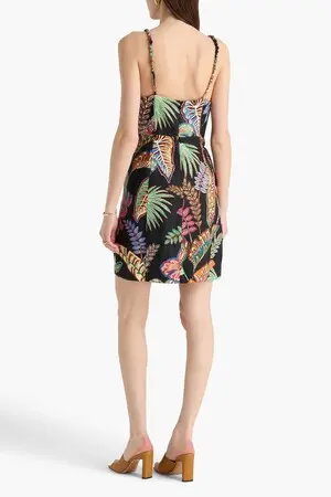 Farm Rio Printed Linen-blend Mini Dress