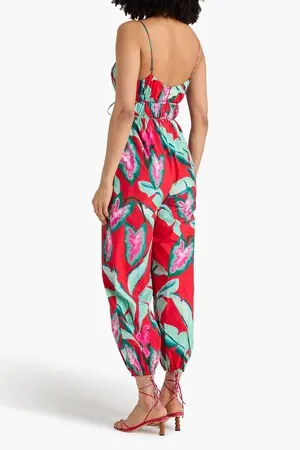 Farm Rio Printed Cotton Poplin Jumpsuit