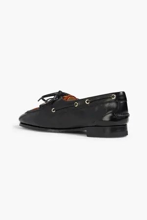 Bally Leather And Calf Hair Boat Shoes - Black