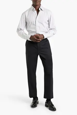 TOM FORD Striped Cottonpoplin Shirt - Gray