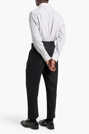 TOM FORD Striped Cottonpoplin Shirt - Gray