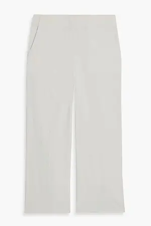 Theory Terena Linen-blend Straight-leg Cropped Pants - Stone