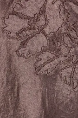Vince Floral Appliquéd Crinkled Satin Top
