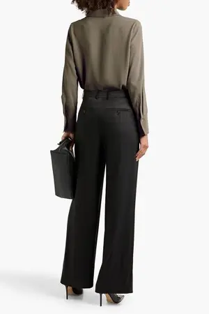 Theory Linen-blend Twill Wide-leg Pants