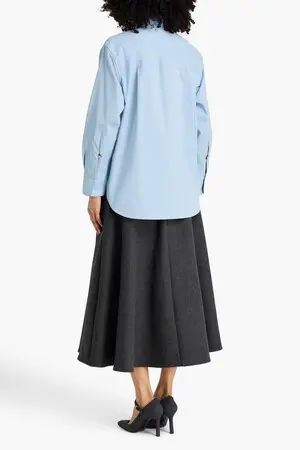 Vince Cotton-twill Shirt With Classic Collar And Buttoned Cuffs - Light Blue